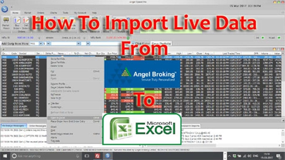 Import Live Data from Angel Speed Pro to Microsoft Excel - StockManiacs