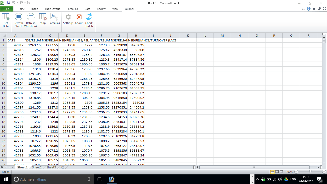 Create Excel Stock Research System Using Quandl Stock Data - StockManiacs