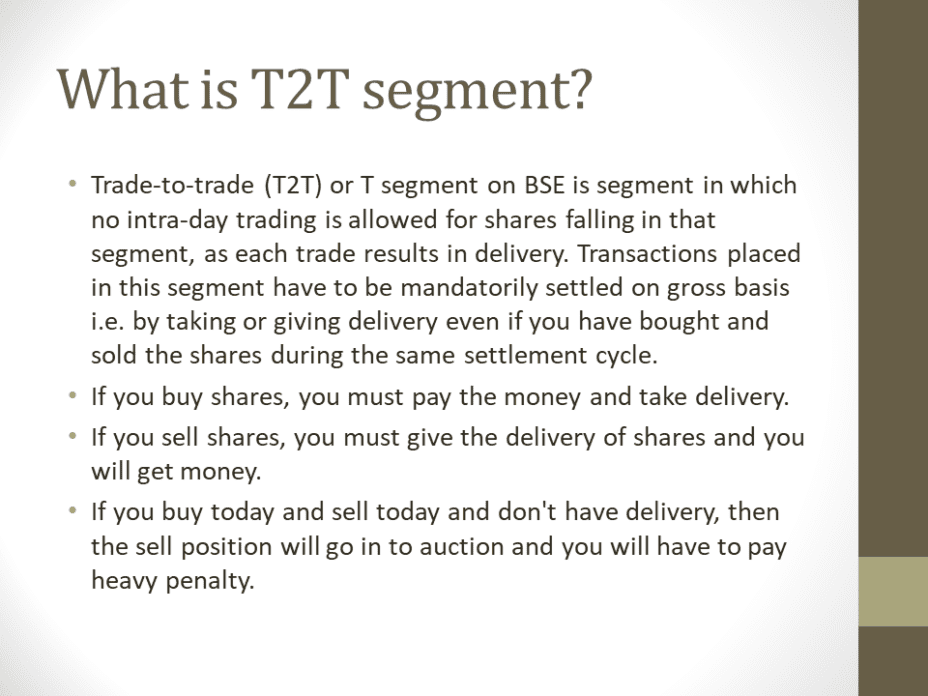 T2T or Trade to Trade Segment Meaning for You - StockManiacs
