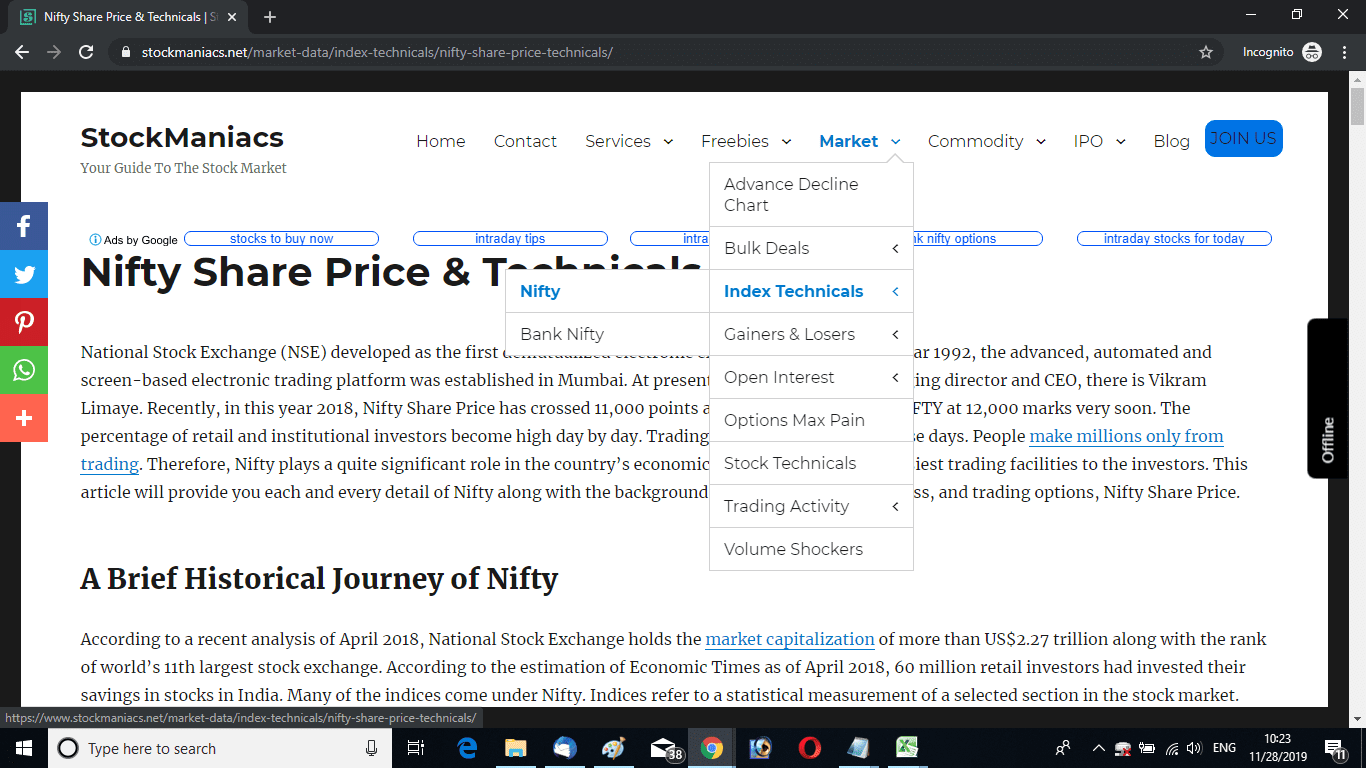 Nifty Futures Live Chart With Buy Sell Signals - StockManiacs