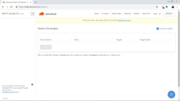 Options Trading App Sensibull Option Chain Review - StockManiacs