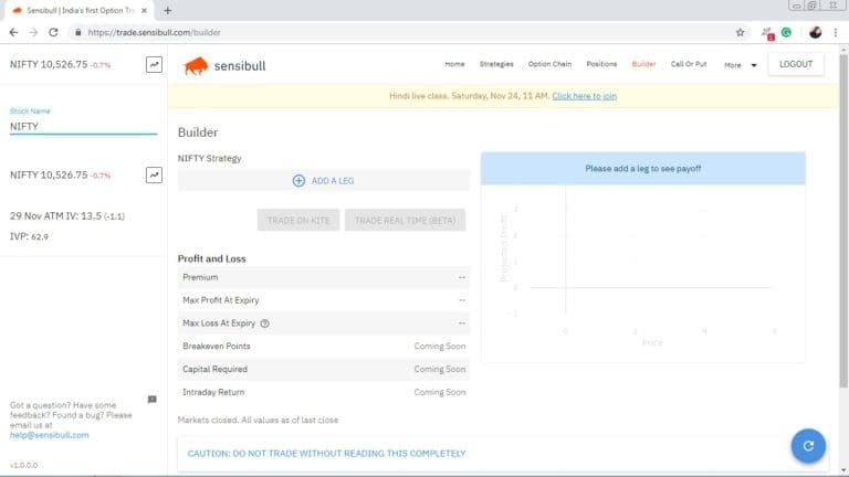 Options Trading App Sensibull Option Chain Review - StockManiacs